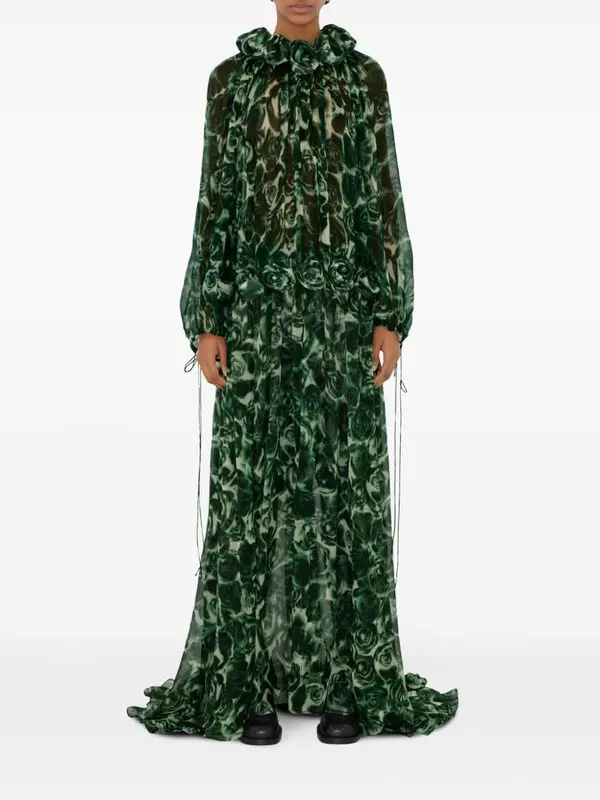 Burberry Printed Silk Maxi Dress