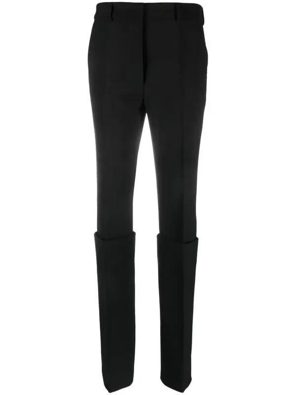 Sportmax Turn-up Hem Slim-fit Trousers - Black
