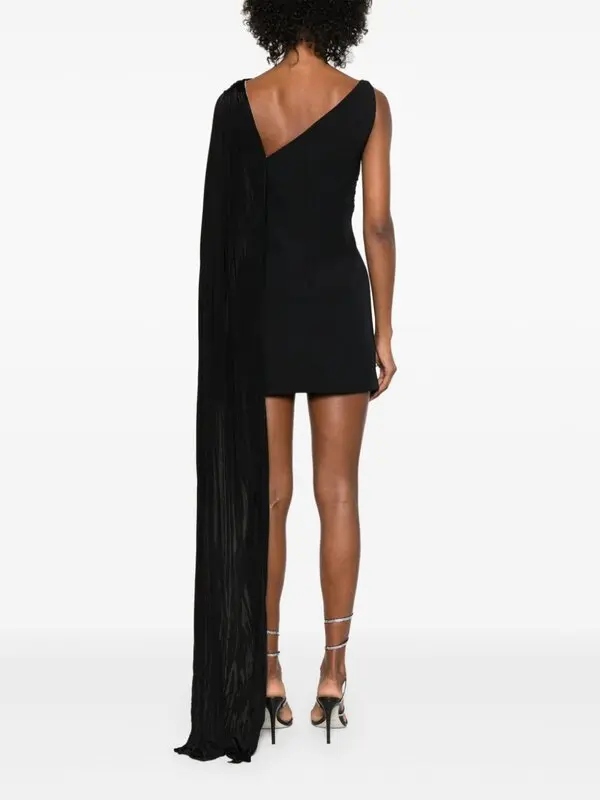 David Koma Tulle-insert Draped Mini Dress