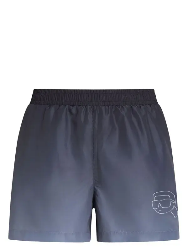 Karl Lagerfeld Ikon Gradient-effect Swim Shorts - Black