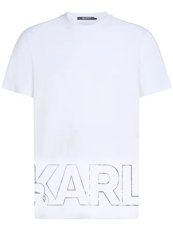 Karl Lagerfeld Metallic Logo-print T-shirt - White
