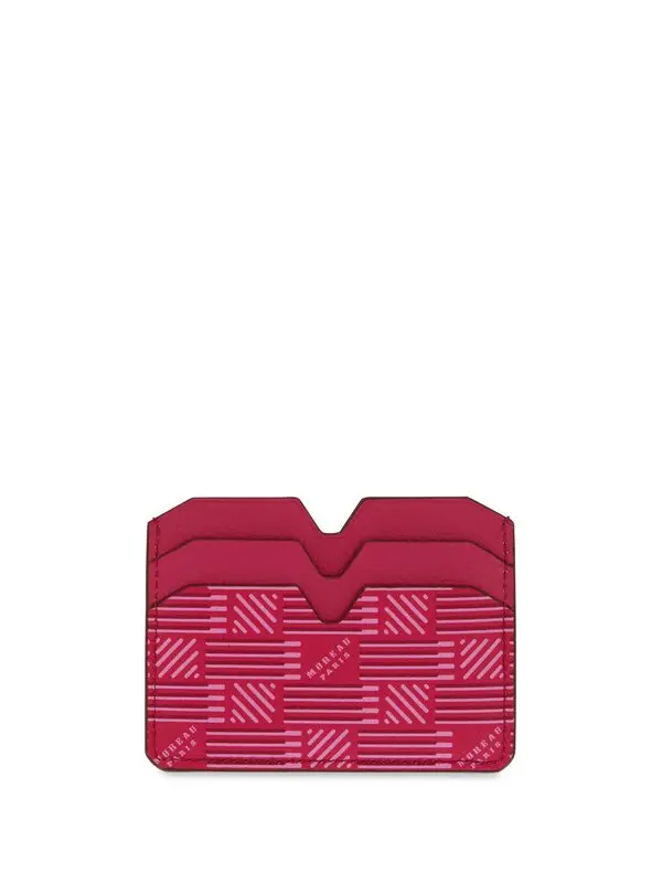 Moreau Monogram-print Leather Cardholder - Pink