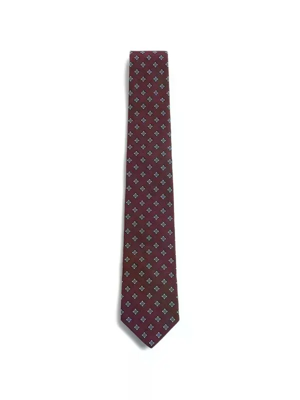 Valentino Garavani Micro-check Silk Neck Tie - Red