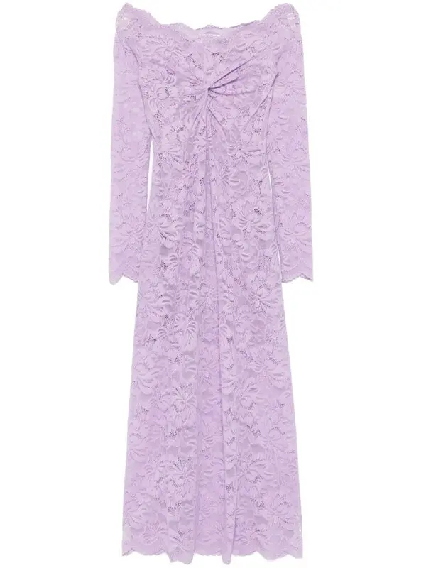 Rabanne Bardot-neckline Lace Maxi Dress