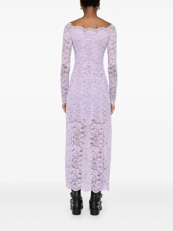 Rabanne Bardot-neckline Lace Maxi Dress