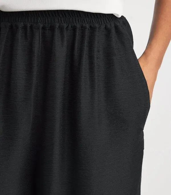 Eskandar Silk Flared Trousers - Black