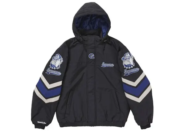 ジャケット・アウター Supreme Mitchell & Ness Stadium Jacket M Supreme Mitchell & Ness Ncaa Hooded Stadium Jacket - Black
