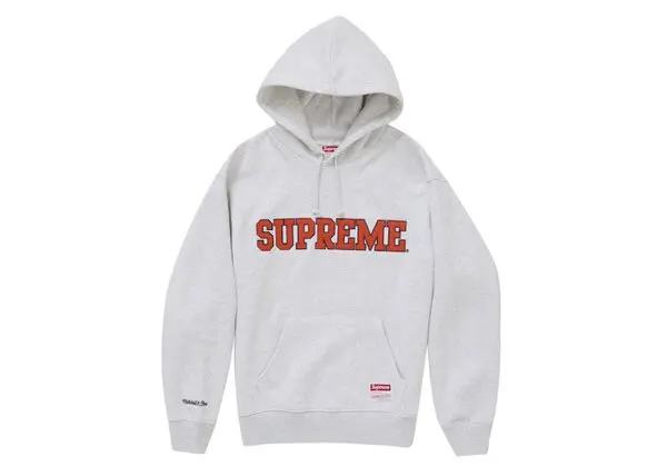 Supreme Mitchell & Ness Ncaa Hooded Sweatshirt - Ash Grey