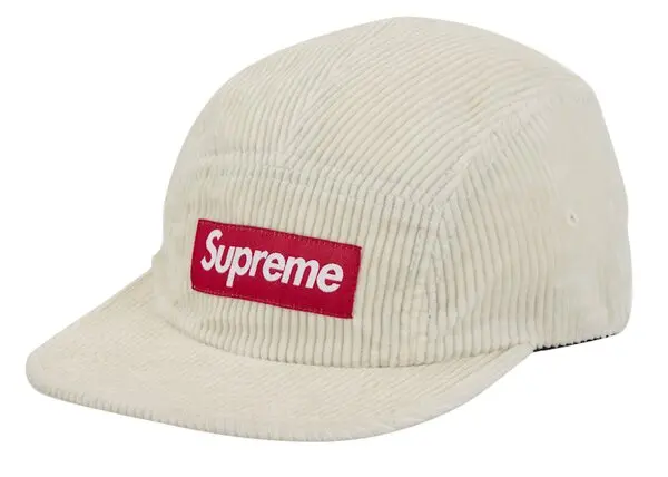 Supreme Corduroy Camp Cap - White
