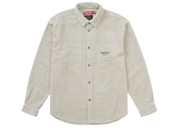 Supreme Wide Wale Corduroy Snap Shirt - Natural | Editorialist