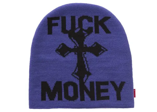 Supreme Fuck Money Beanie - Blue