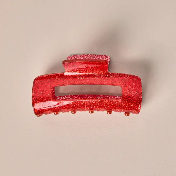 FINAL SALE Glitter Claw Clip - Red Glitter