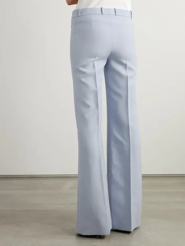 Chloé Wool Grain De Poudre Flared Pants - Blue