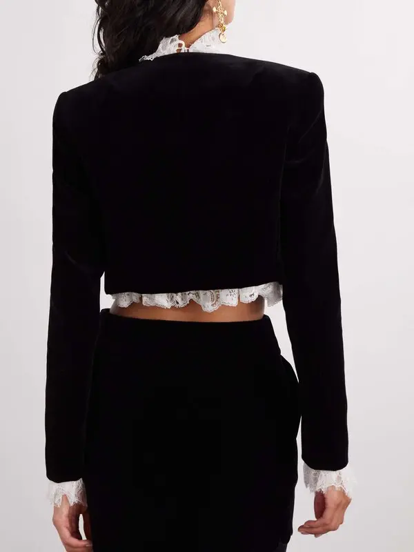 Chloé Cropped Silk-velour Jacket