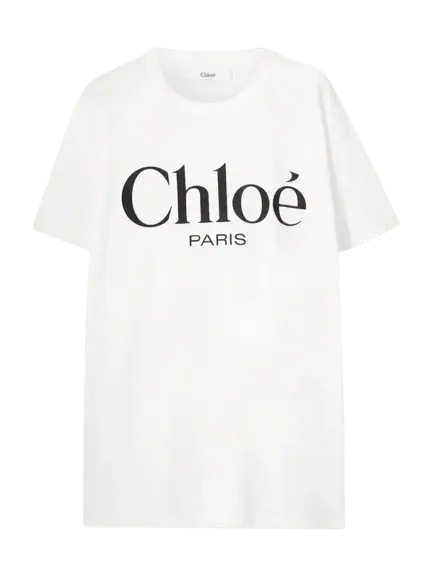 Chloé Printed Cotton-jersey T-shirt - White