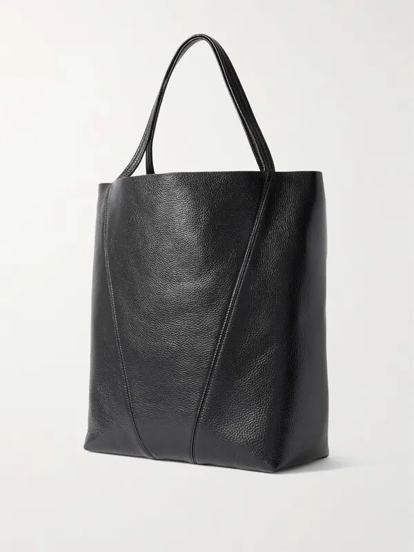 Chloé Spin Paneled Textured-leather Tote - Black
