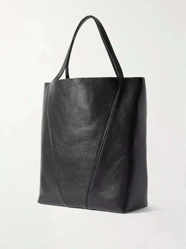 Chloé Spin Paneled Textured-leather Tote - Black