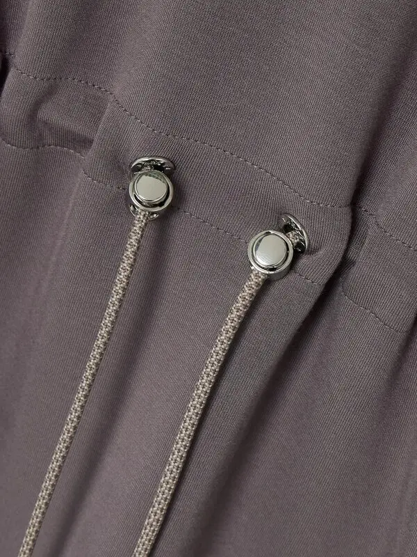 Varley Suffolk Ribbed-knit And Doublesoft Jersey Turtleneck Sweatshirt - Purple