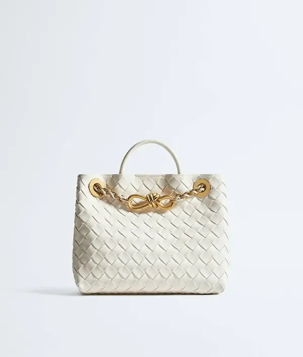 Bottega Veneta Intrecciato Leather Top Handle Bag - Alabaster