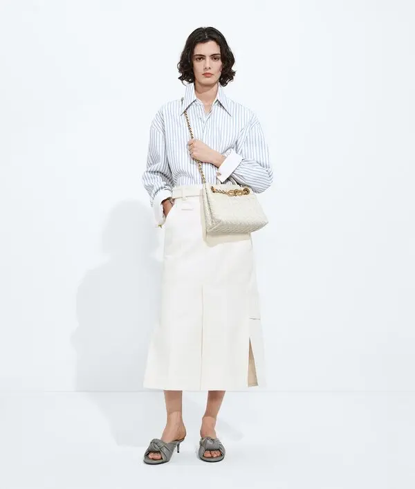 Bottega Veneta Andiamo Chain Bag - Alabaster