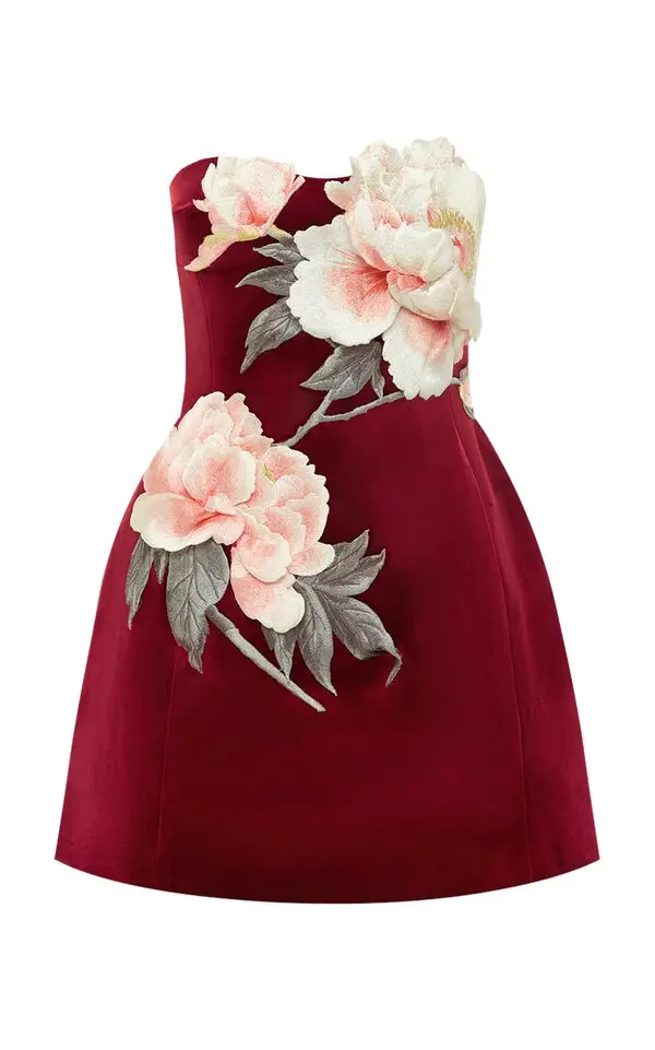 chinese dress ladies Fallon Appliqu Floral Mini Dress