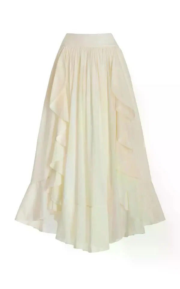 Zimmermann Acacia Ruffled Cotton Maxi Skirt