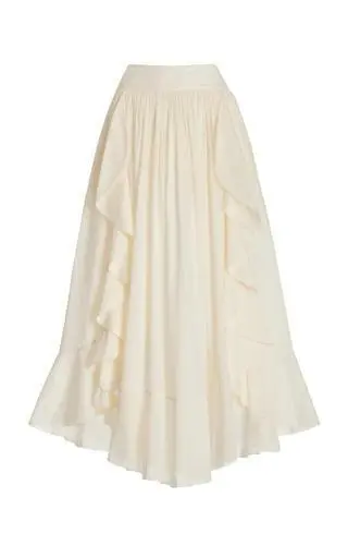 Zimmermann Acacia Ruffled Cotton Maxi Skirt