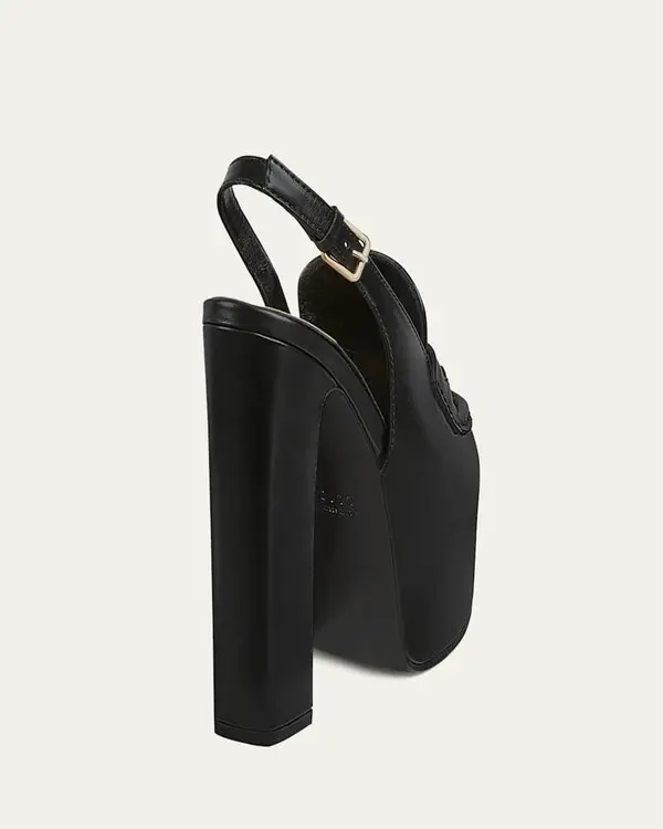 Gucci Ottavia Leather Platform Loafer Pumps