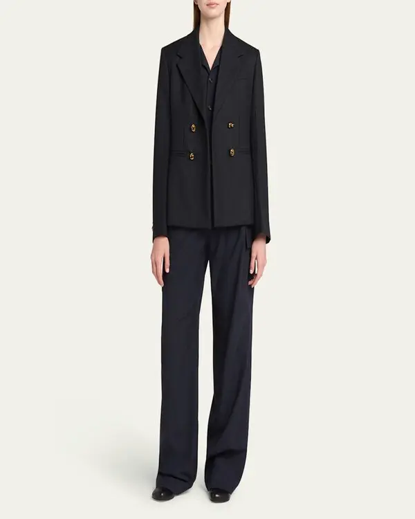 Bottega Veneta Subtle Stripe Knot Button Jacket - Ink-nero