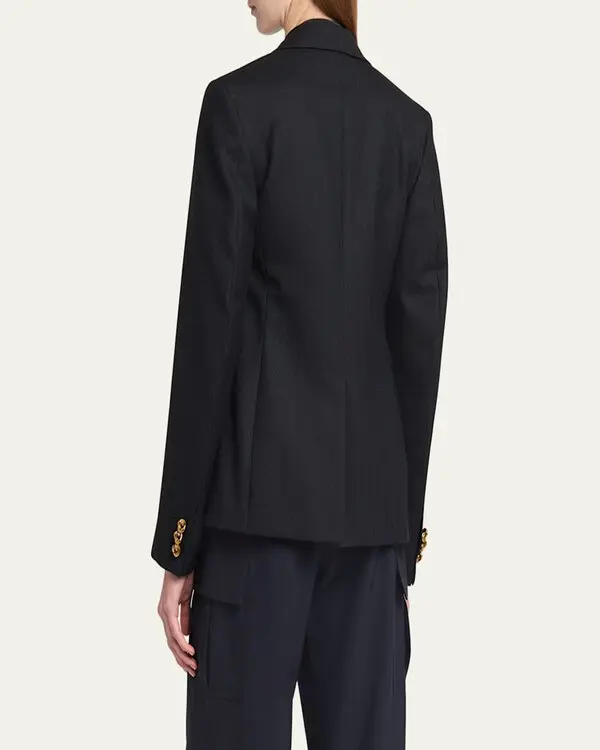Bottega Veneta Subtle Stripe Knot Button Jacket - Ink-nero