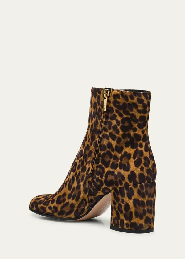 GIANVITO ROSSI Joelle Leopard Suede Ankle Boots
