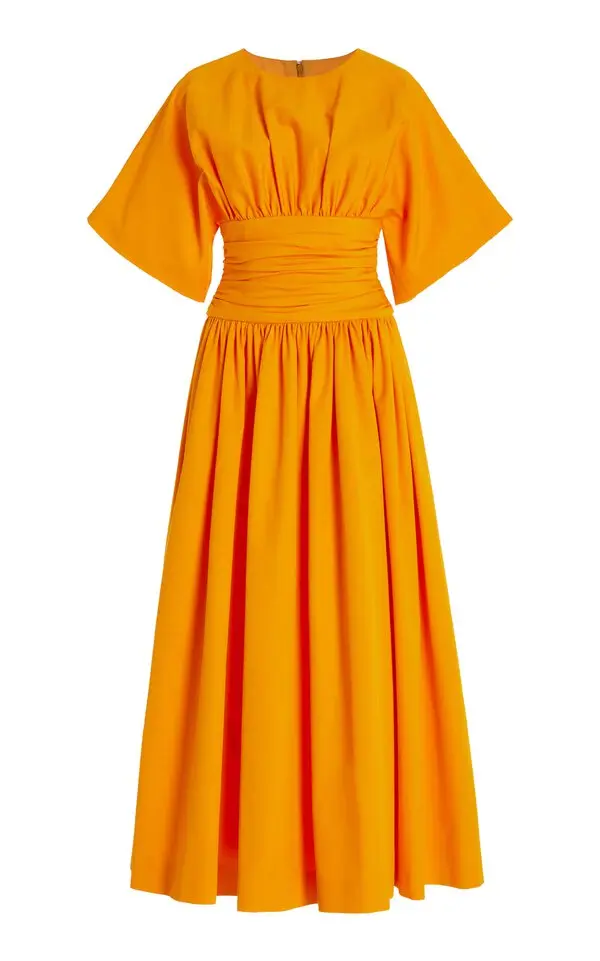 Carolina Herrera Cotton Poplin Midi Dress