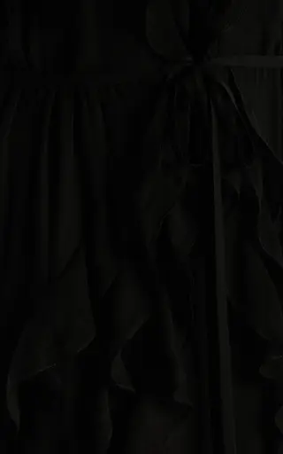 Carolina Herrera Silk Chiffon Midi Dress With Ruffles