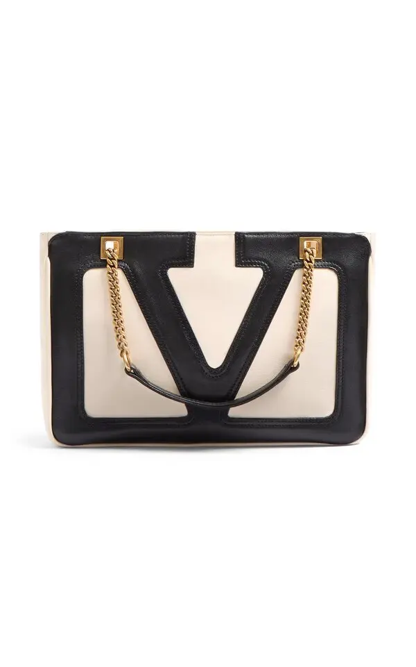 Valentino Garavani Viva Superstar Small Leather Tote - White