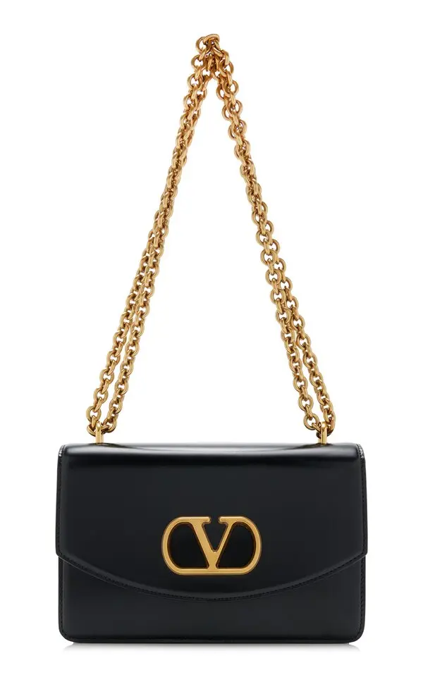 Valentino Garavani Leather Shoulder Bag - Black