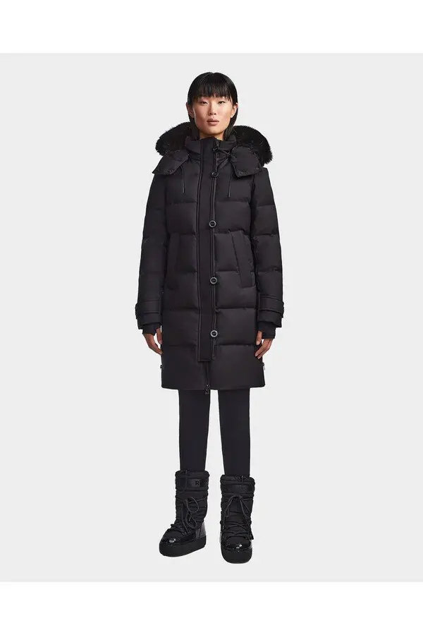 Rudsak Quilted Down Puffer With Faux Fur Trim