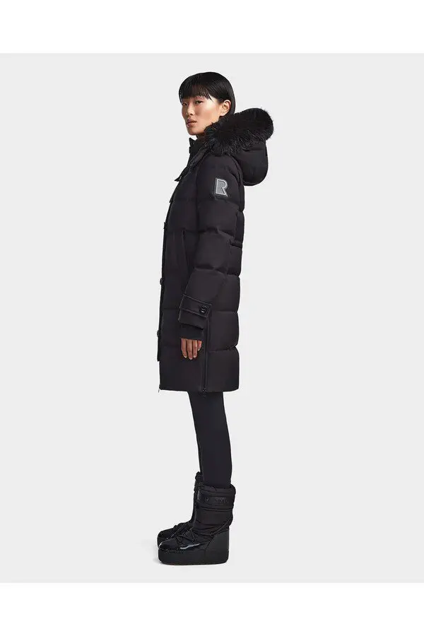 Rudsak Quilted Down Puffer With Faux Fur Trim