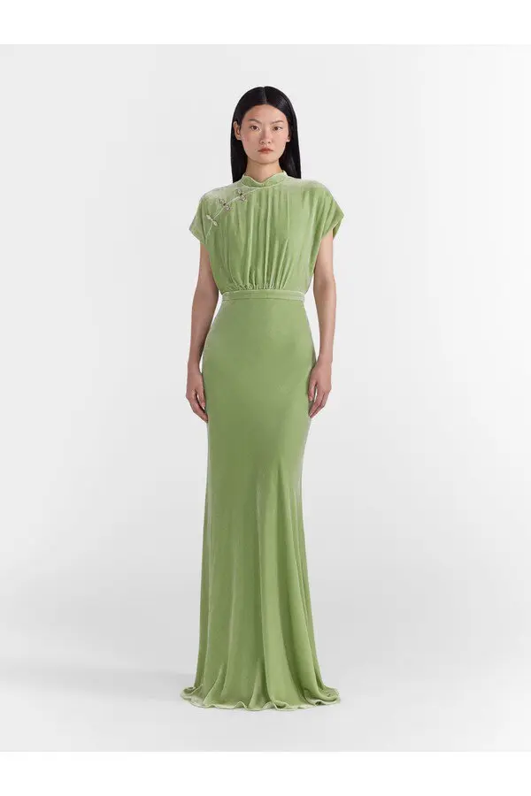 saloni green velvet dress SALONI London main image 0
