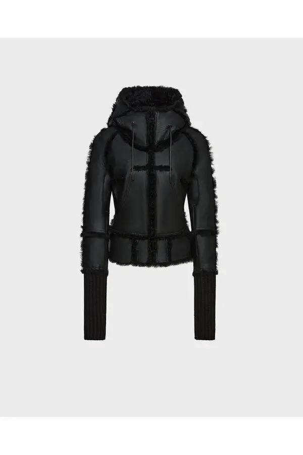 Rudsak Roberta Shearling Bomber Jacket - Black