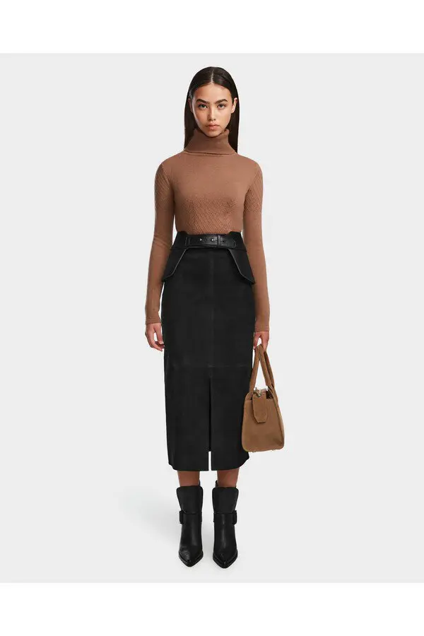 Rudsak Suede Skirt With Front Slit
