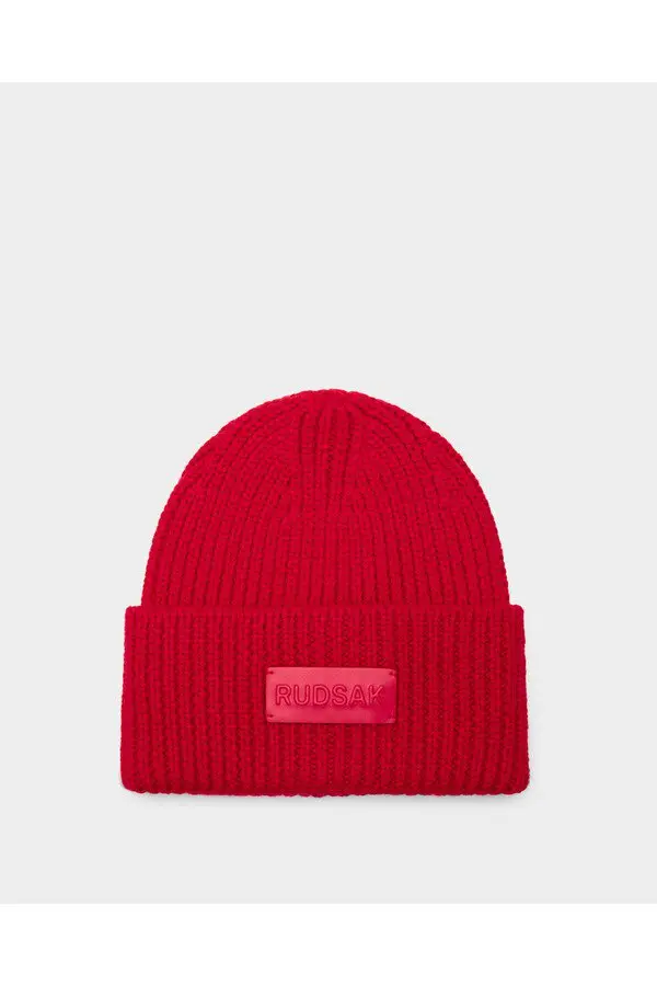 Rudsak Colin Ribbed Merino Wool Beanie - Red