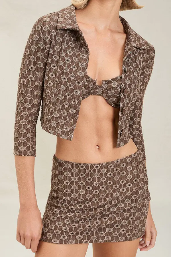 Devon Windsor Lila Fitted Cropped Jacket