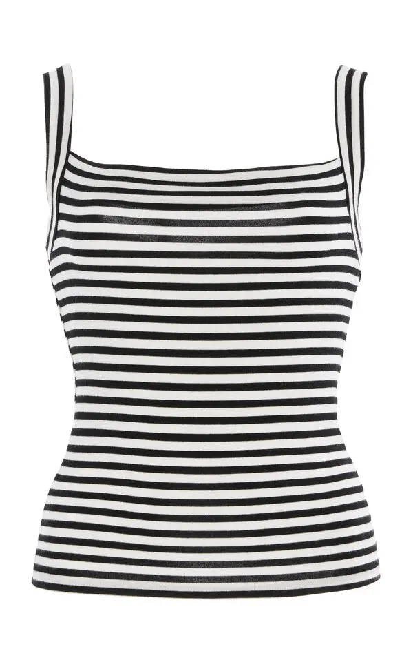 ANEMOS Striped Square Neck Tank Top
