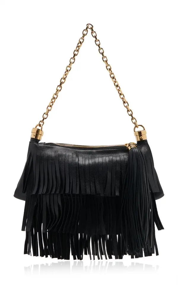 Chloé Foulard Fringed Leather Shoulder Bag