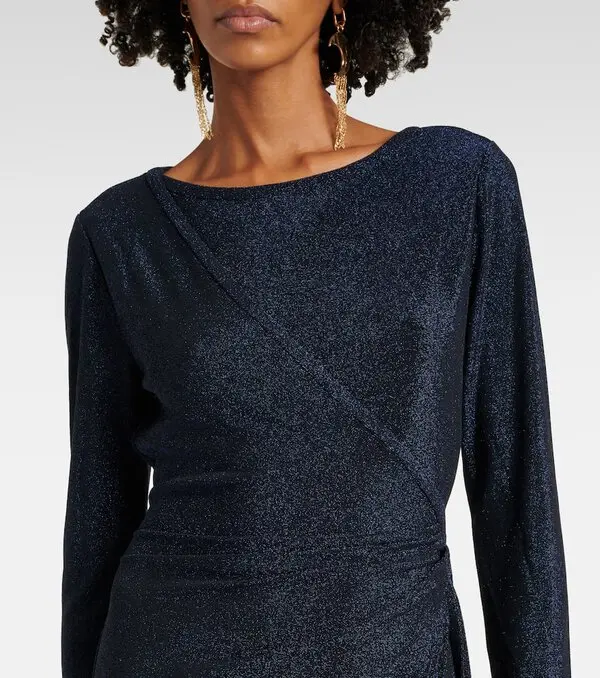 Diane Von Furstenberg Simona Lame Wrap Dress