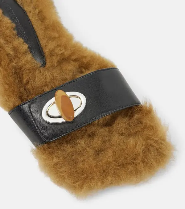 Christopher Esber Turnlock Shearling Mules