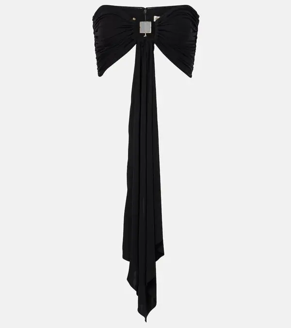 Christopher Esber Bezel Quartz Draped Crop Top - Black