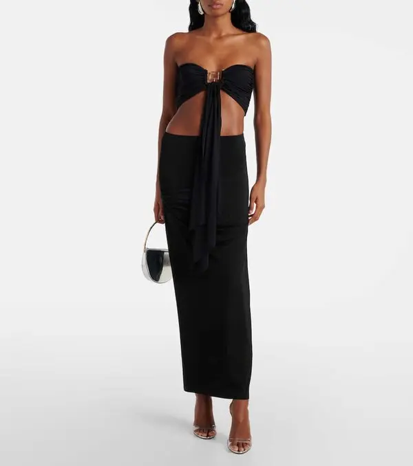 Christopher Esber Bezel Quartz Draped Crop Top