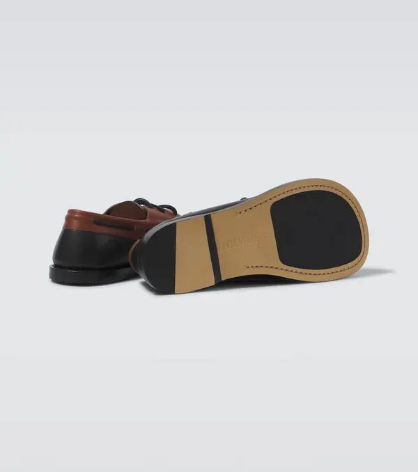 Loewe Campo Leather Boat Shoes
