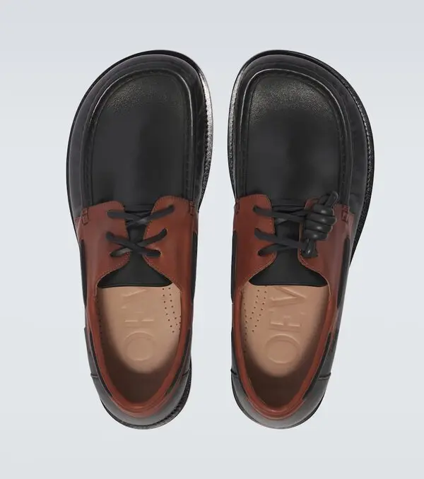 Loewe Campo Leather Boat Shoes